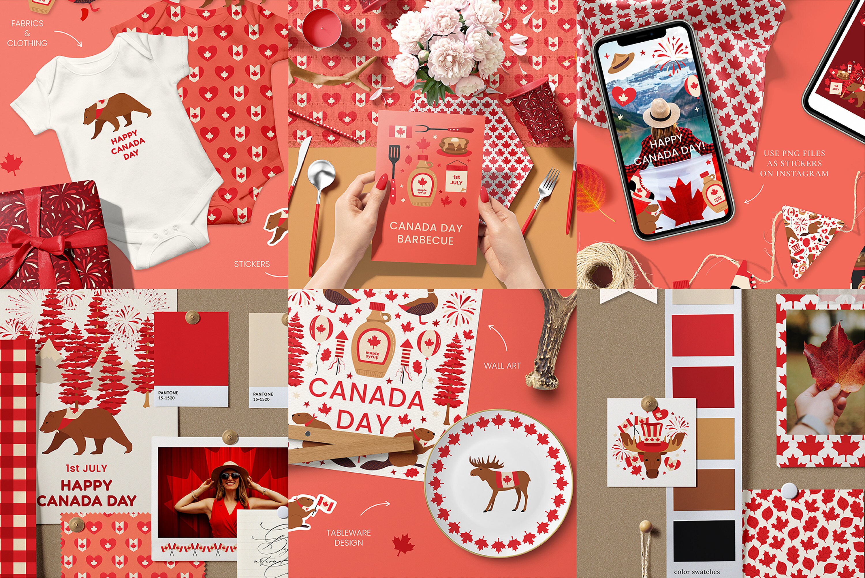 Canada Day Clipart Set Cute 1 July First Download Digital - Etsy