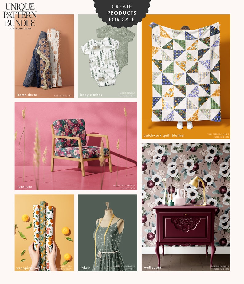 Unique Digital Paper Bundle Seamless Patterns Printable - Etsy