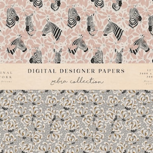 Zebra Digital Papers - Commercial Use - Scrapbook Paper - Seamless ...
