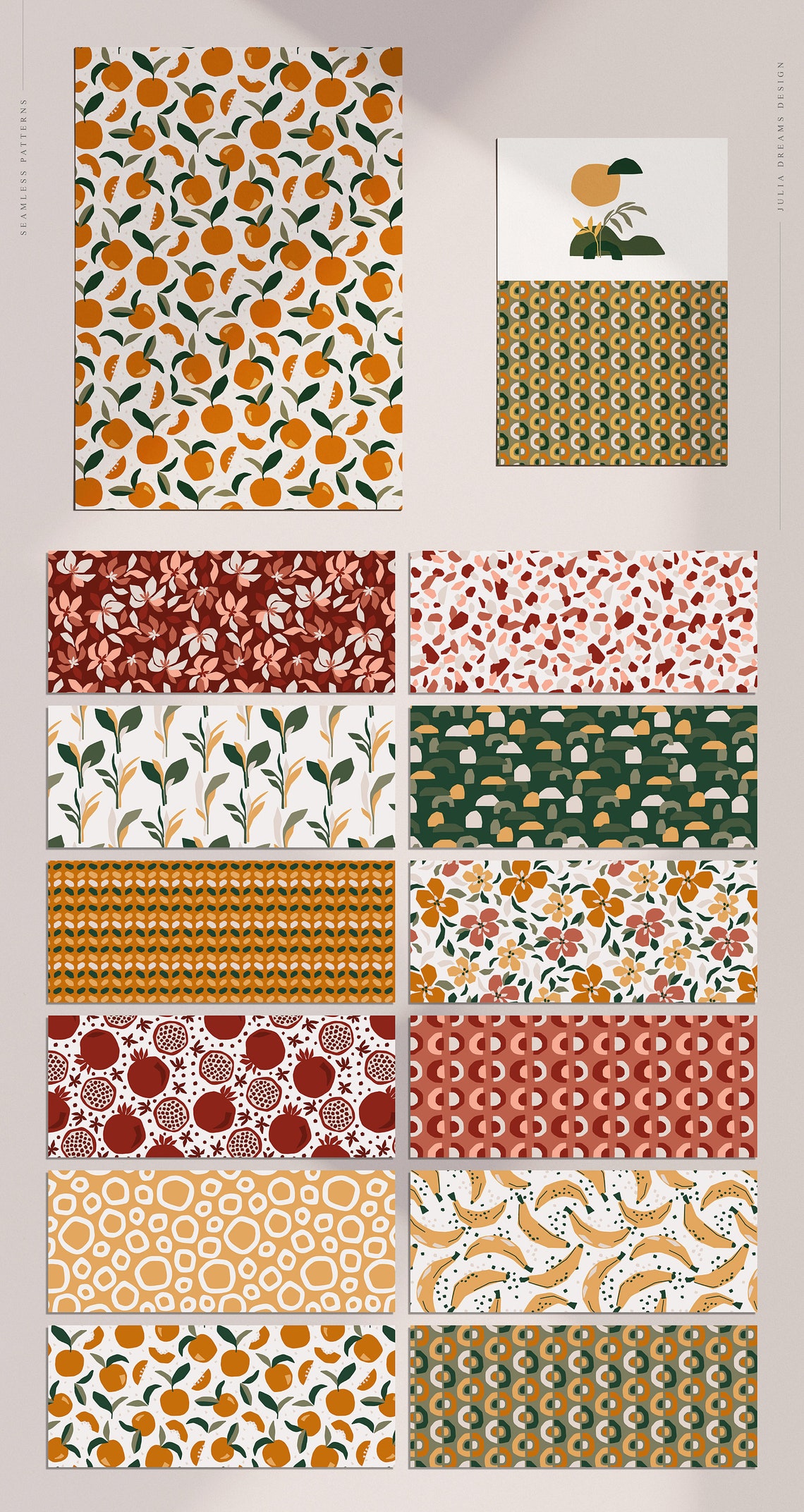 Valencia Digital Paper - Scrapbook Paper - Seamless Patterns - Digital ...