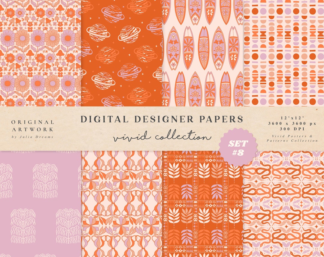 Summer Surf Digital Papers - Commercial Use - Scrapbook Paper ...