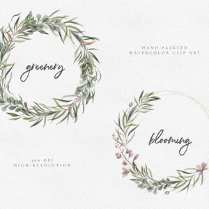 Wreath Set Watercolor - Digital Clipart - Individual PNG Files ...