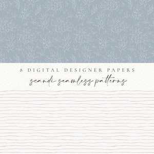 Scandi Leaf Digital Paper - Scrapbook Papers - Seamless Patterns ...