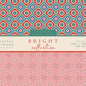 Bright Digital Paper - Scrapbook Paper - Seamless Patterns - Digital ...