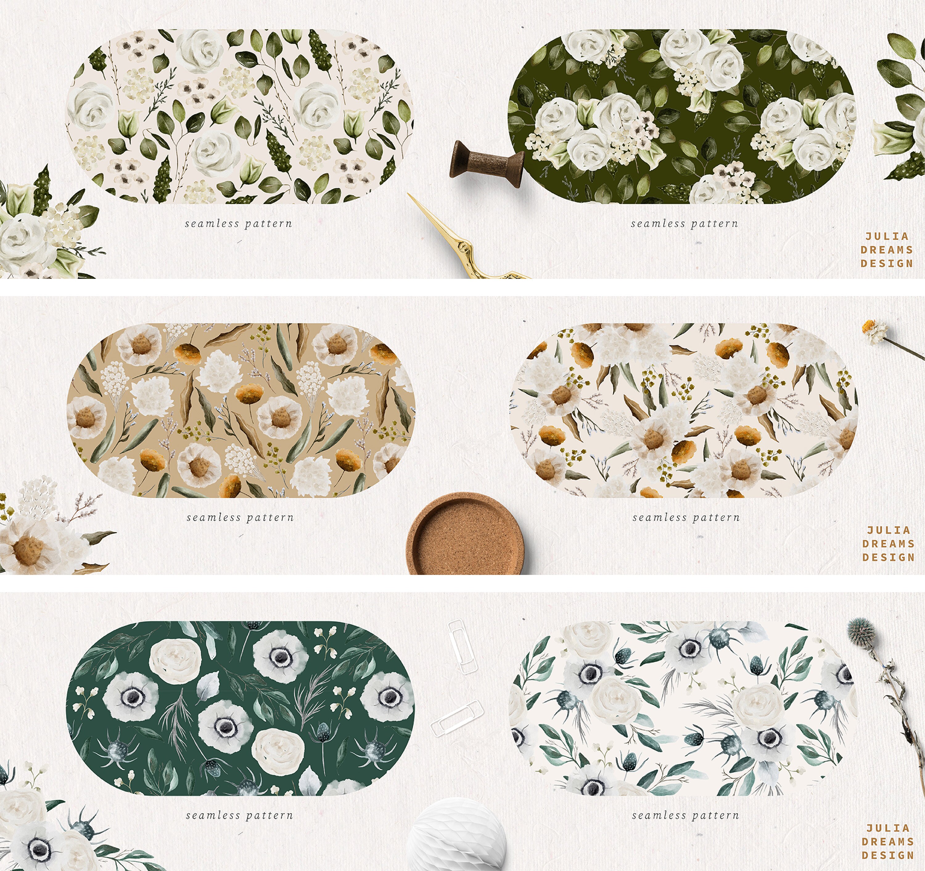 Digital Papers Spring Set - Scrapbook Papers - Seamless Patterns ...