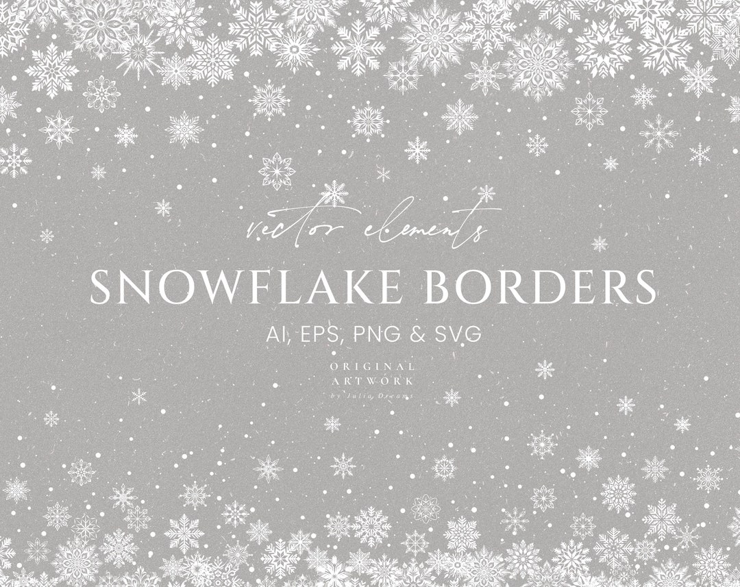 Snowflake Borders Digital Clipart - SVG Clipart - Winter Digital ...