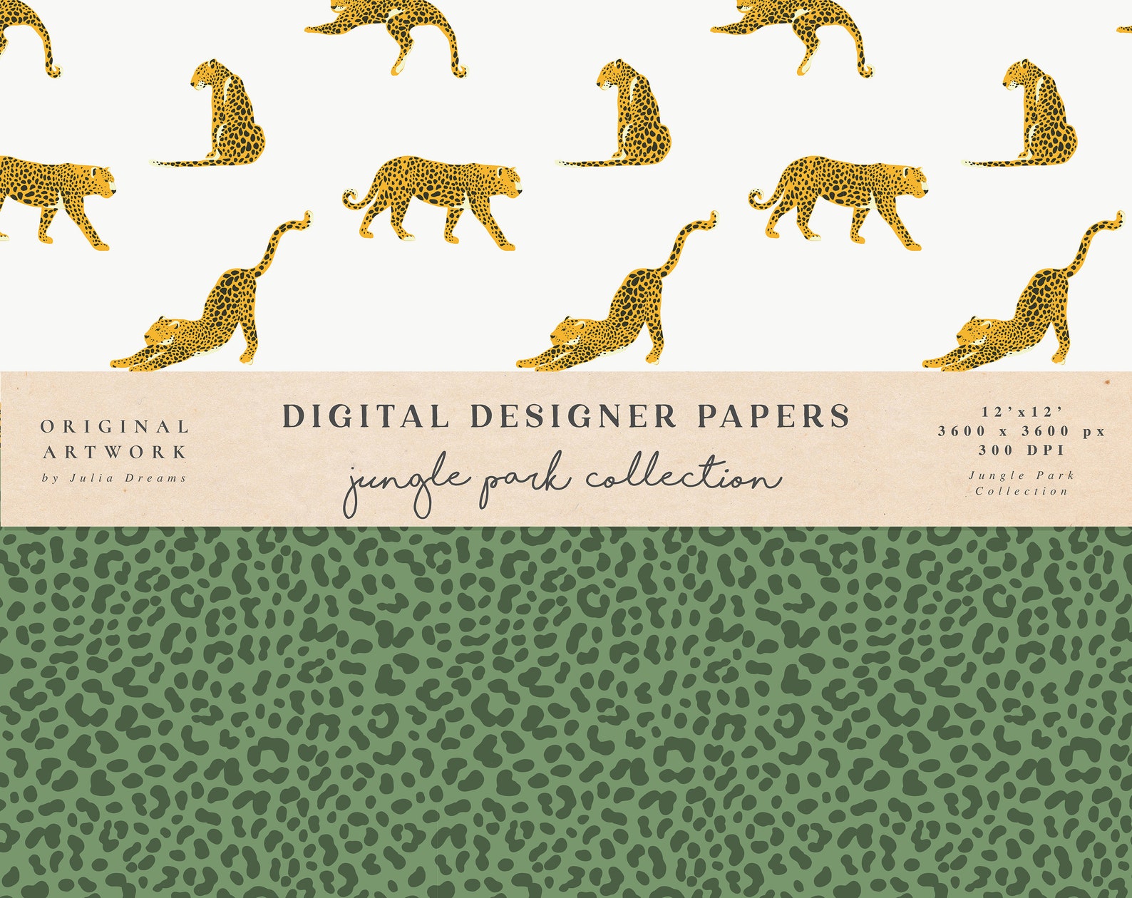 Jungle Digital Paper Scrapbook Paper Seamless Patterns - Etsy