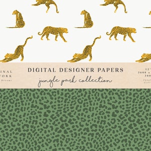 Jungle Digital Paper - Scrapbook Paper - Seamless Patterns - Digital ...