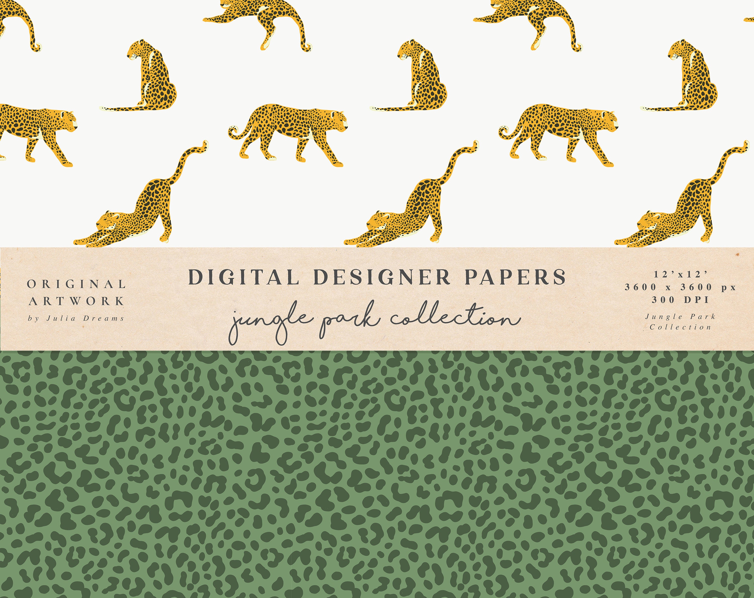 Jungle Digital Paper - Scrapbook Paper - Seamless Patterns - Digital ...