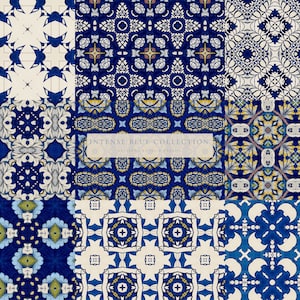 Intense Blue Digital Paper - Scrapbook Papers - Seamless Patterns ...