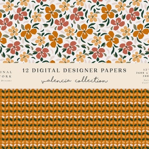 Valencia Digital Paper - Scrapbook Paper - Seamless Patterns - Digital ...