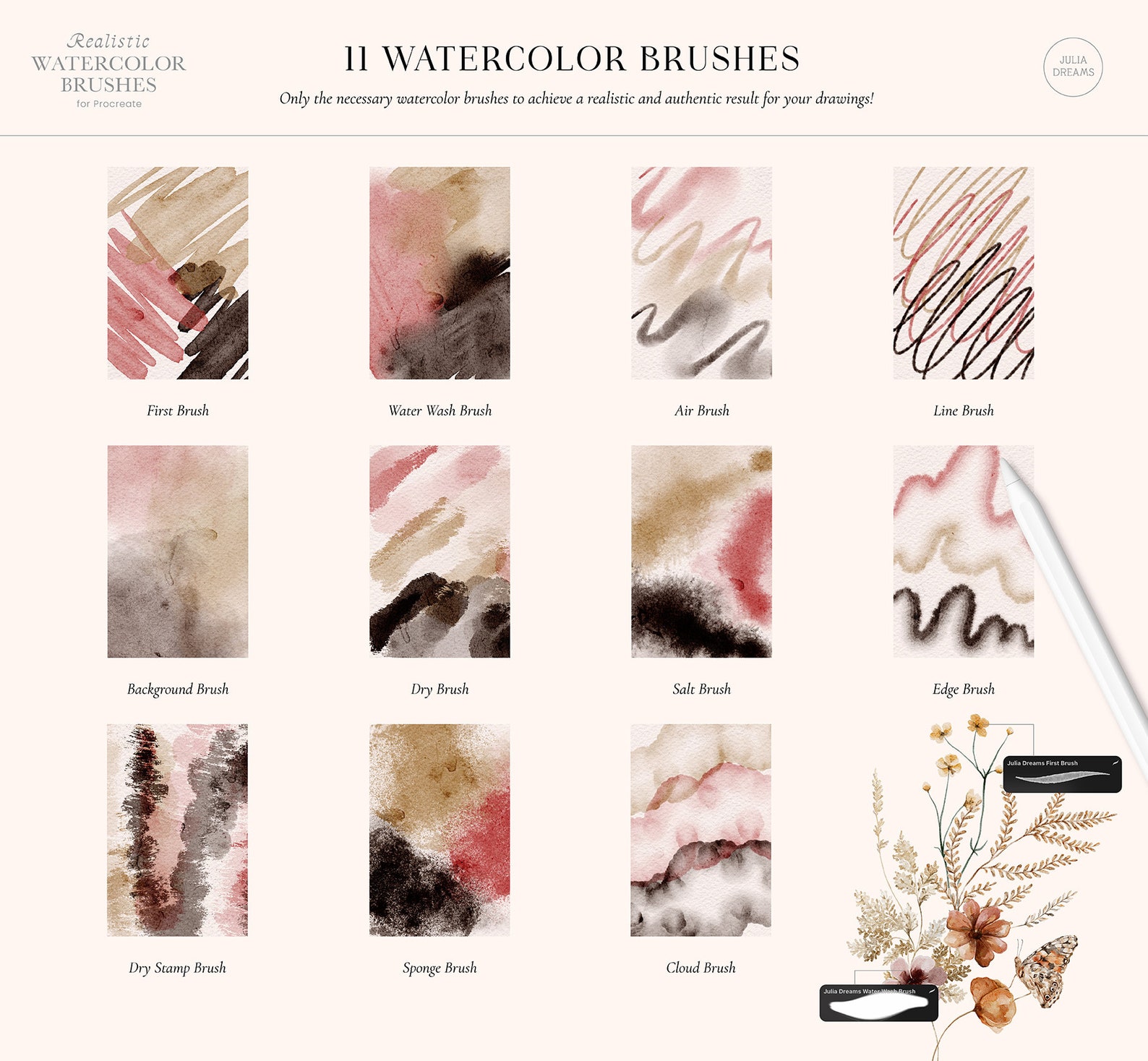 Realistic Watercolor Procreate Brushes Painting Kit for - Etsy UK