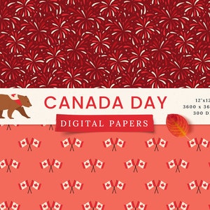 Canada Day Digital Papers - Commercial Use - Scrapbook Paper - Seamless ...