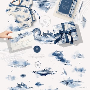 Elements of Nature - Watercolor Digital Clipart - Individual PNG Files ...