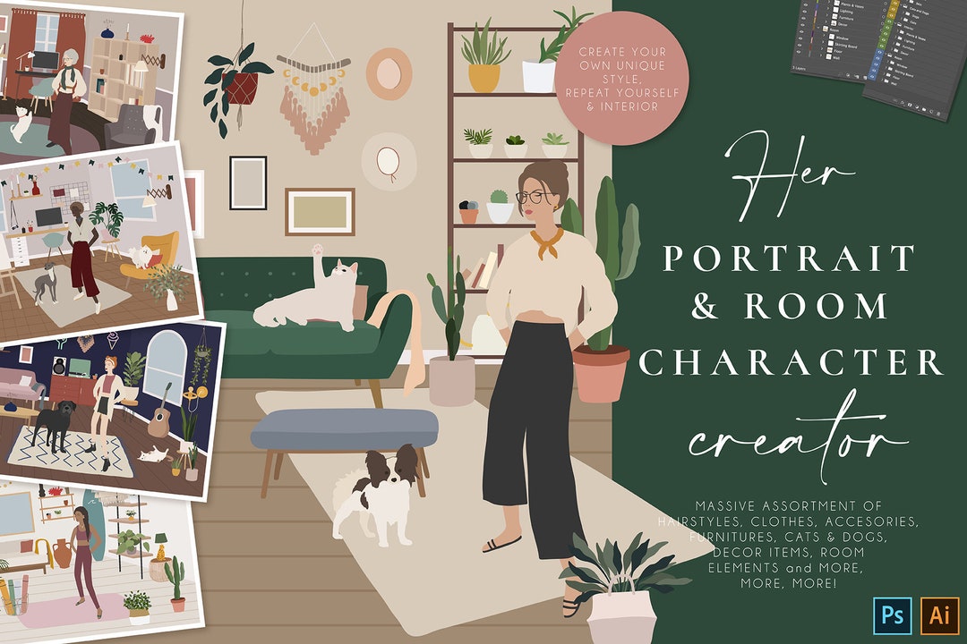 Her Portrait Room Character Creator - Modern Female Personalised ...
