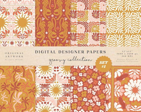 Boho Sun Digital Papers Commercial Use Scrapbook Paper - Etsy