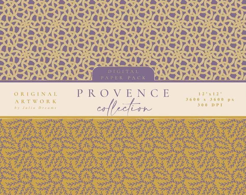 Provence Digital Paper Scrapbook Paper Seamless Patterns | Etsy