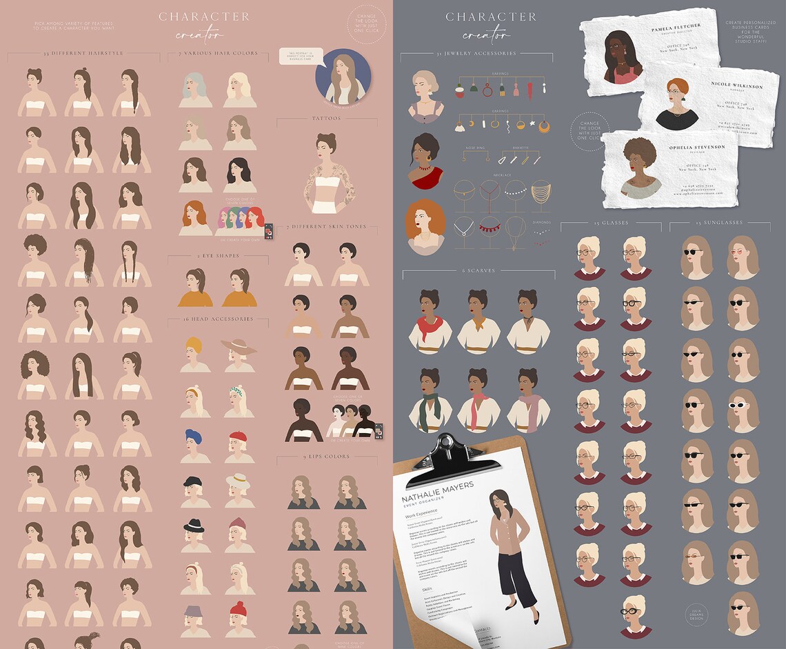 Her Portrait Room Character Creator Modern Female | Etsy