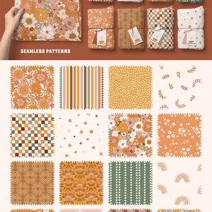 Groovy Boho Digital Papers - Commercial Use - Scrapbook Paper ...