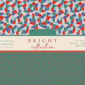 Bright Digital Paper - Scrapbook Paper - Seamless Patterns - Digital ...