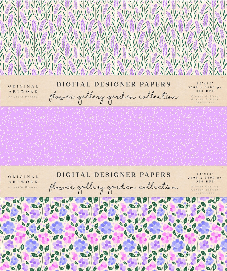 Flower Gallery Garden Digital Papers - Part 1 - Scrapbook Paper ...
