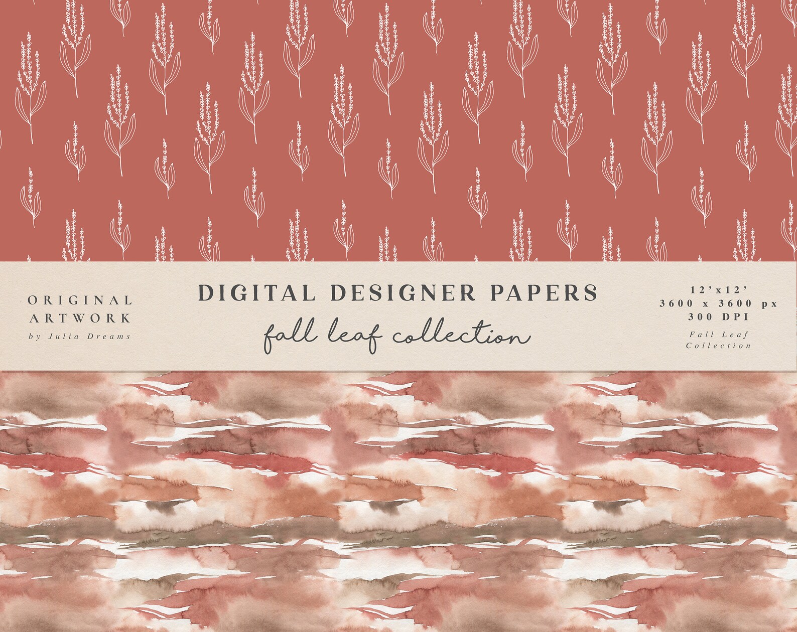 Fall Leaf Digital Paper Scrapbook Papers Seamless Patterns - Etsy