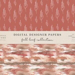 Fall Leaf Digital Paper - Scrapbook Papers - Seamless Patterns ...