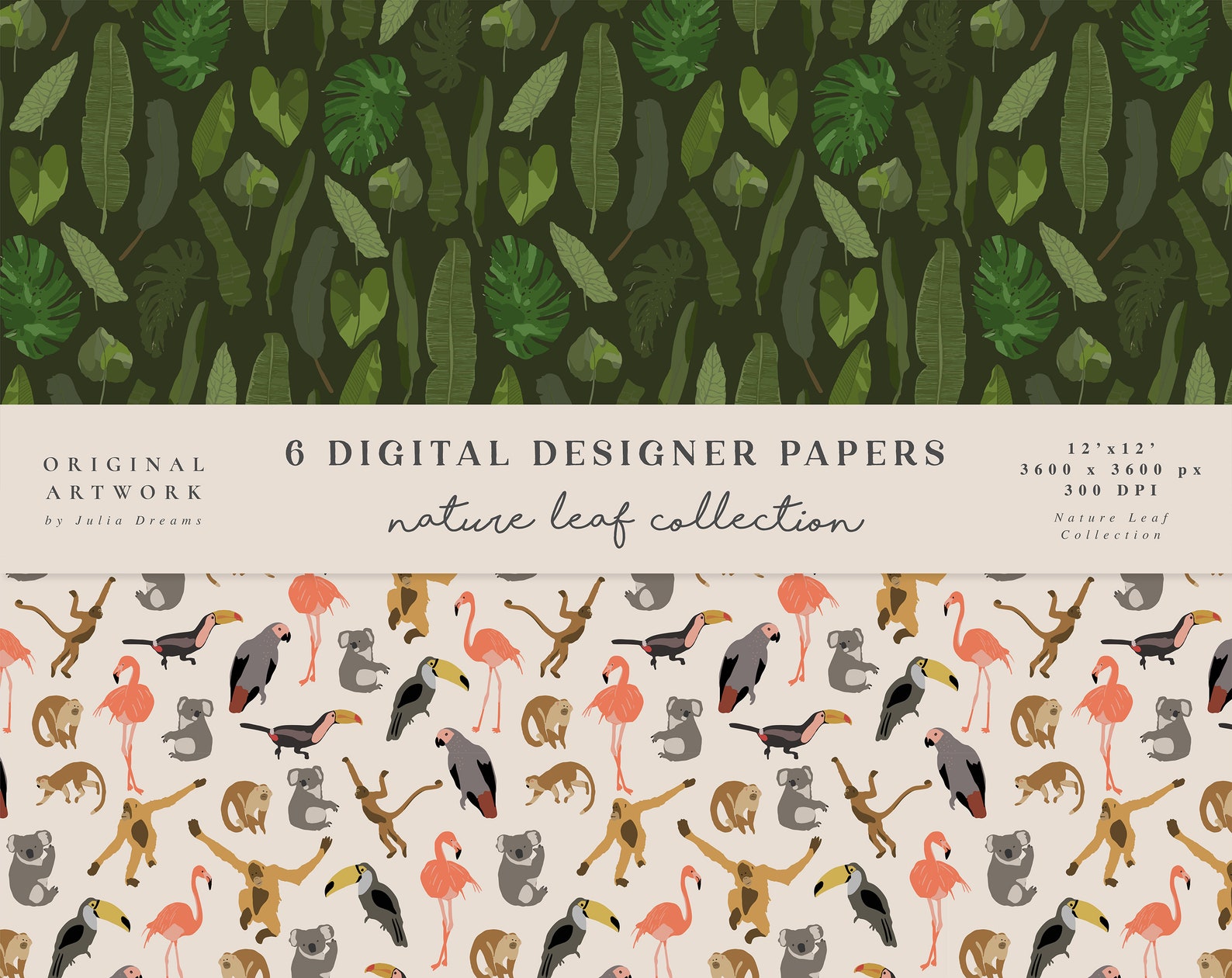 Nature Leaf Digital Paper Scrapbook Paper Seamless - Etsy