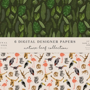 Nature Leaf Digital Paper - Scrapbook Paper - Seamless Patterns ...