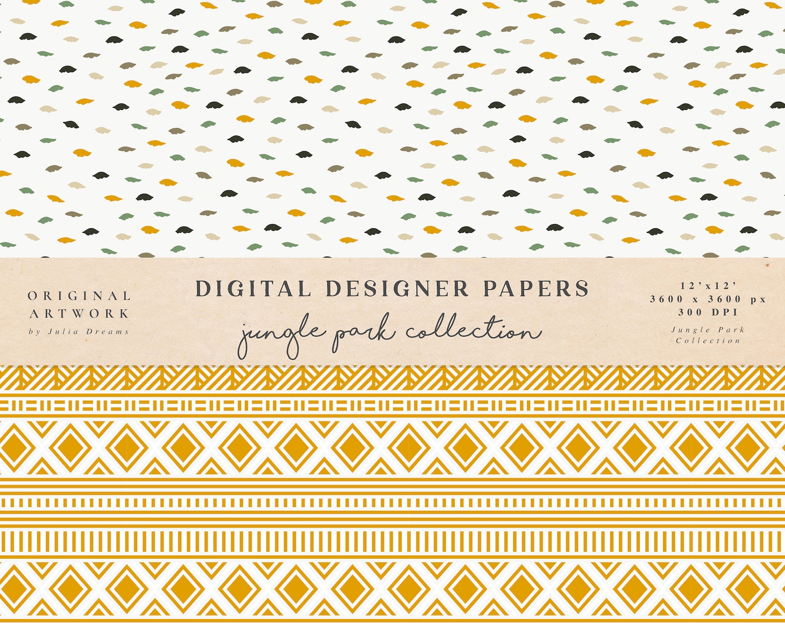 Jungle Digital Paper Scrapbook Paper Seamless Patterns - Etsy