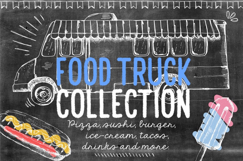 Food Truck Digital Clipart Collection - Individual PNG Files Logo ...