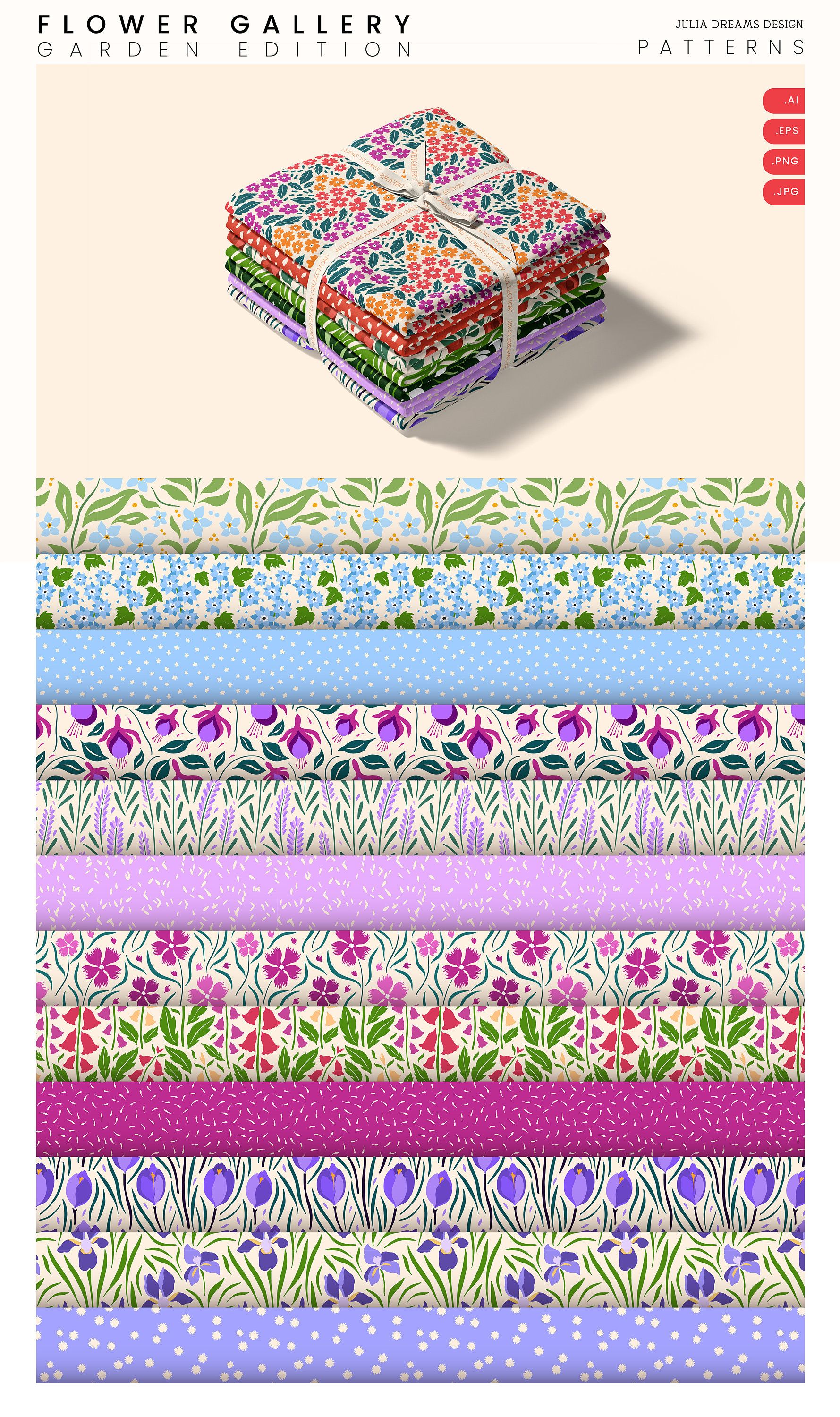 Flower Gallery Garden Digital Papers Part 1 Scrapbook | Etsy