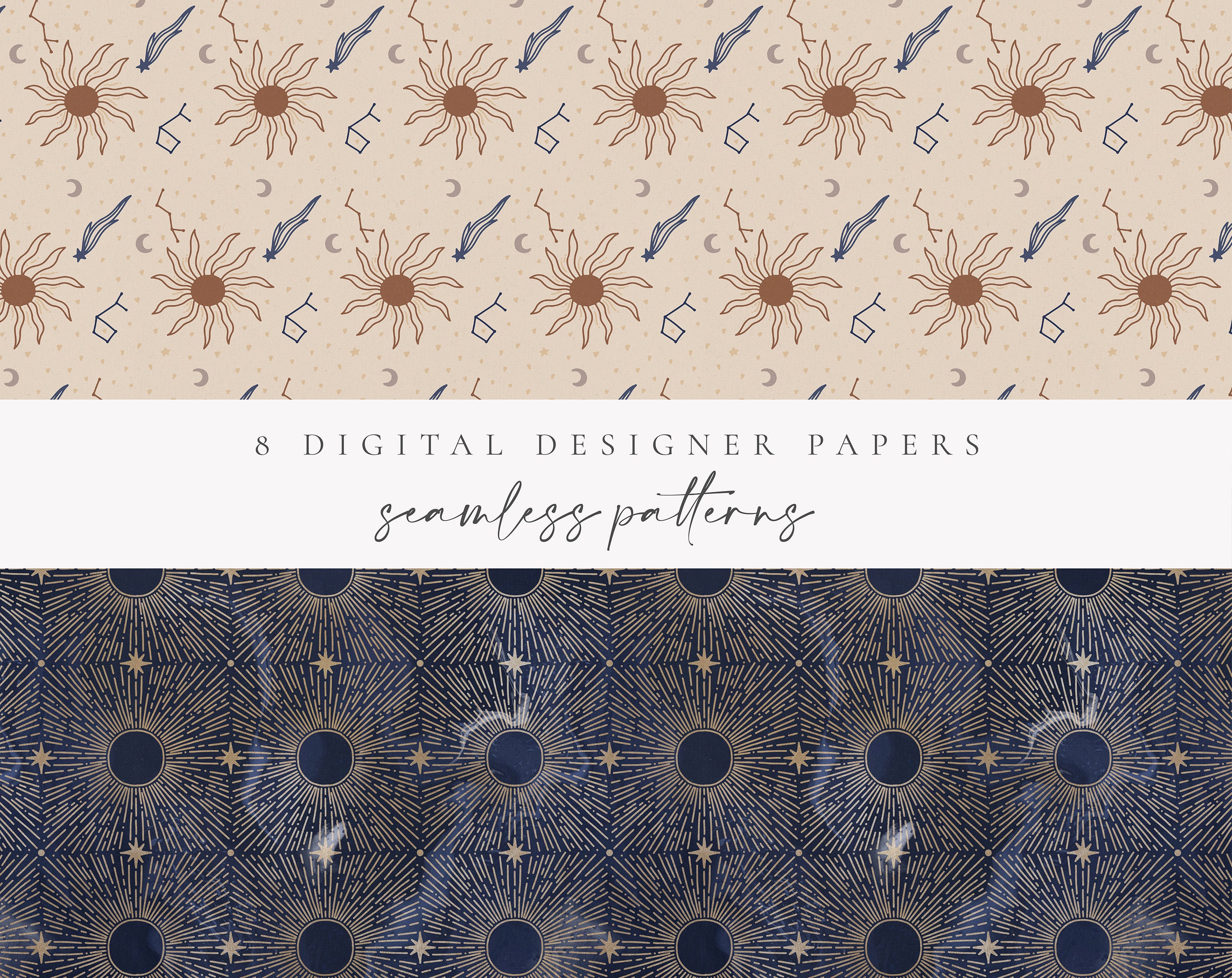 Digital Paper - Scrapbook Papers - Seamless Patterns - Digital ...