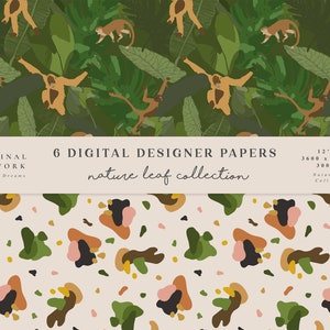 Nature Leaf Digital Paper - Scrapbook Paper - Seamless Patterns ...