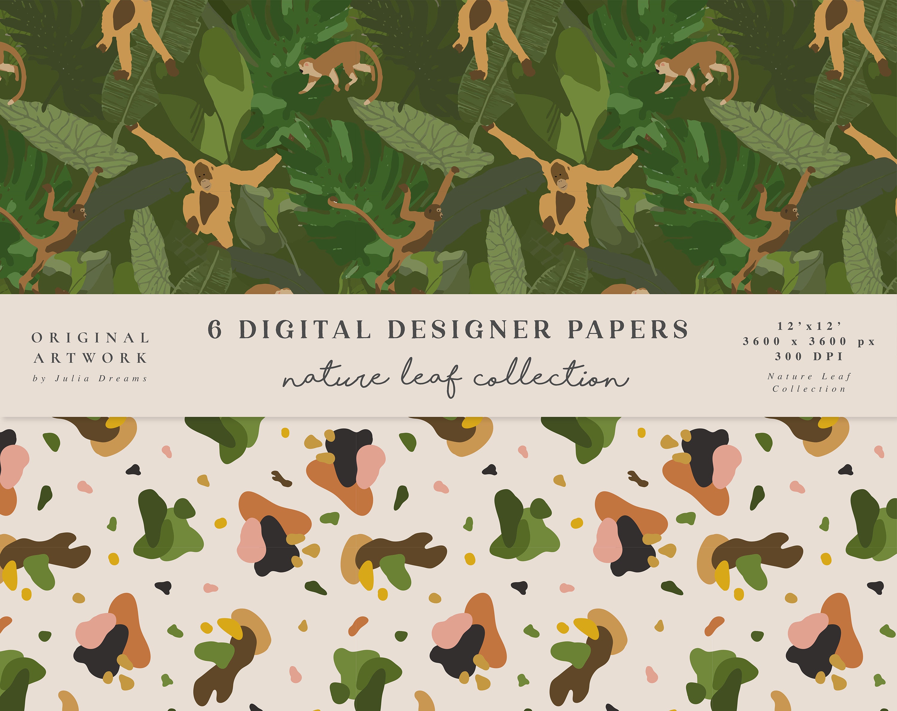 Nature Leaf Digital Paper Scrapbook Paper Seamless - Etsy