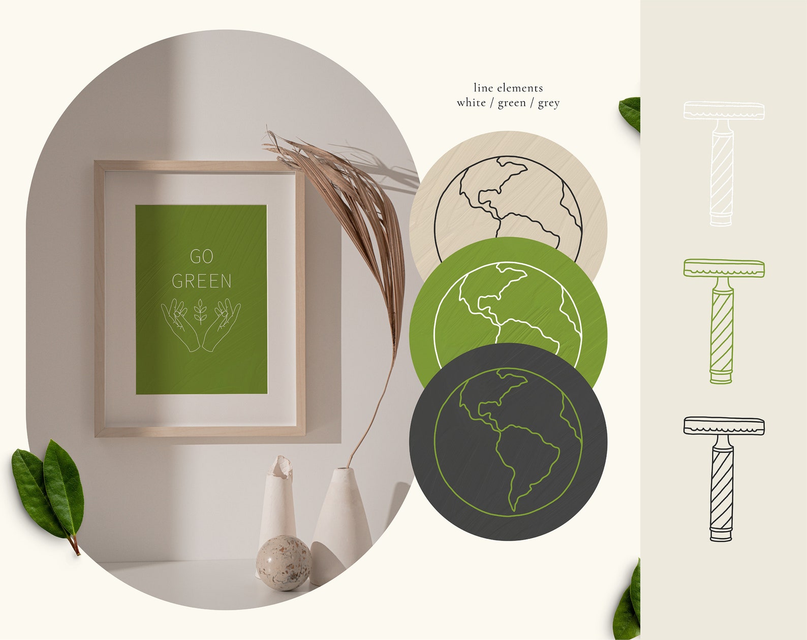 Zero Waste Clipart Set Eco-friendly Logo Sustainable - Etsy