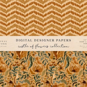 Rustle of Flowers Digital Papers - Scrapbook Papers - Seamless Patterns ...