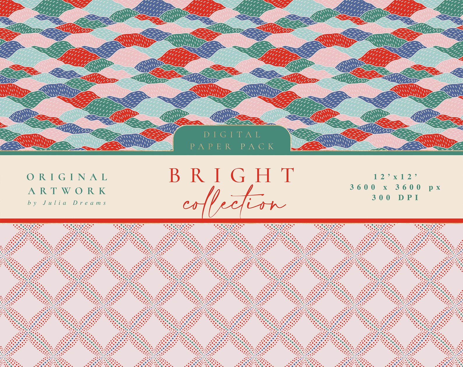 Bright Digital Paper Scrapbook Paper Seamless Patterns | Etsy