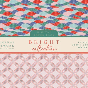 Bright Digital Paper - Scrapbook Paper - Seamless Patterns - Digital ...