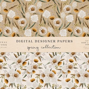 Digital Papers Spring Set - Scrapbook Papers - Seamless Patterns ...