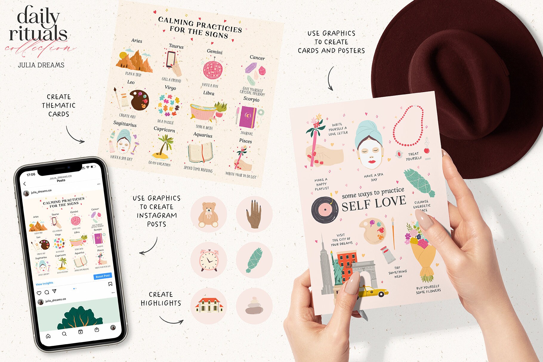 Daily Rituals Digital Clipart Collection Individual PNG - Etsy