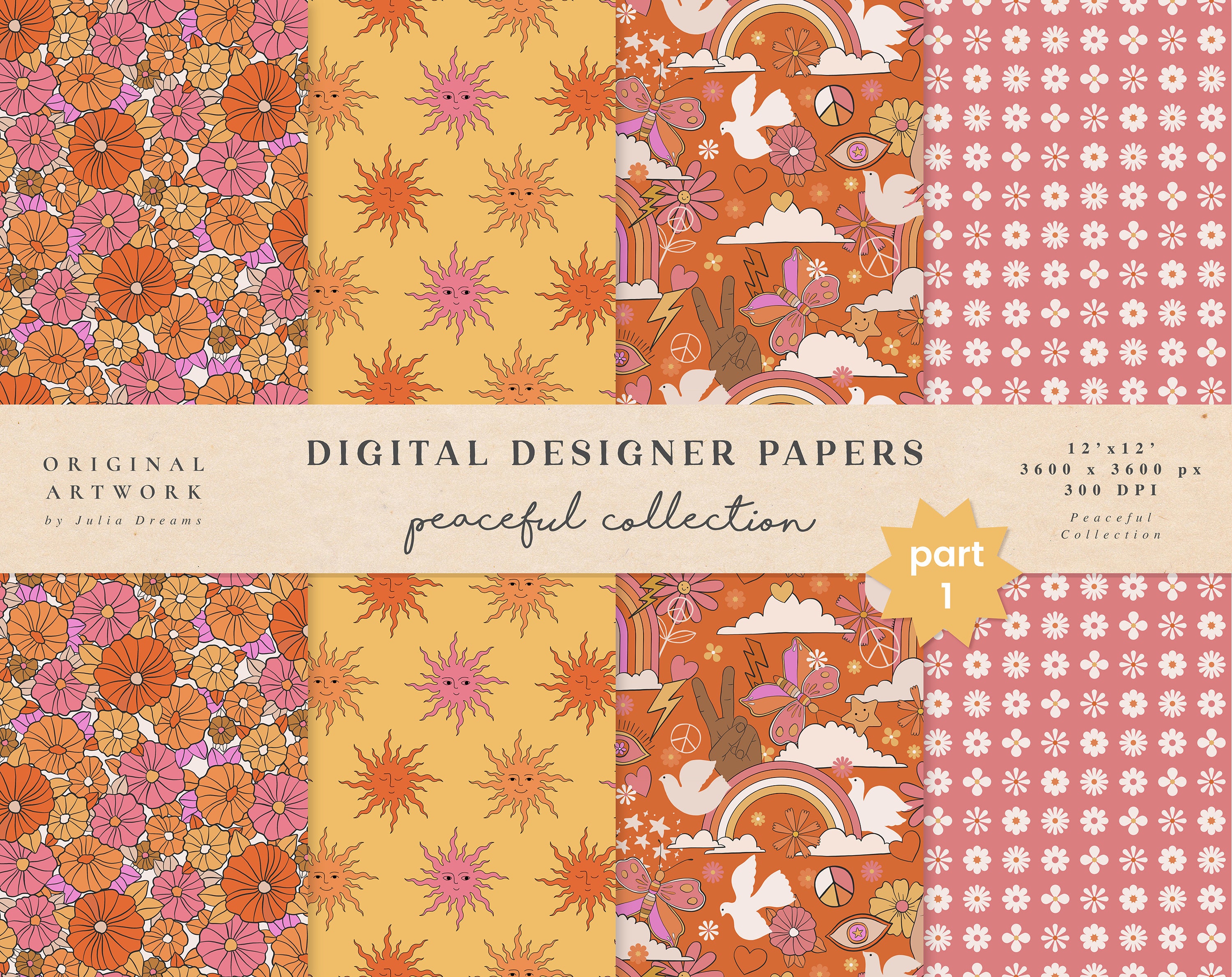 Peaceful Digital Papers Part 1 Commercial Use Scrapbook | Etsy