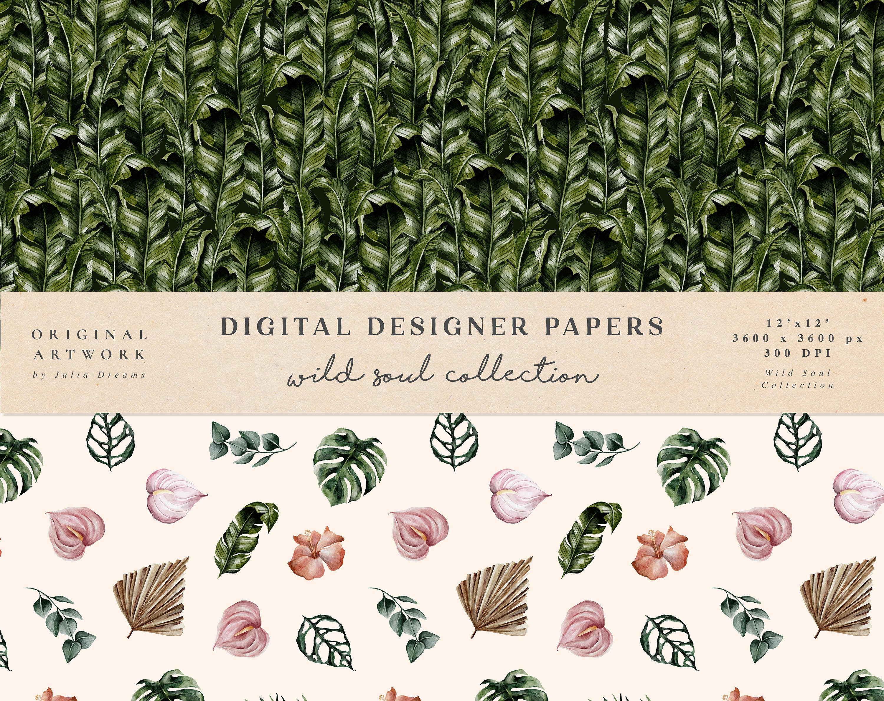 Wild Soul Digital Paper - Scrapbook Paper - Seamless Patterns - Digital ...