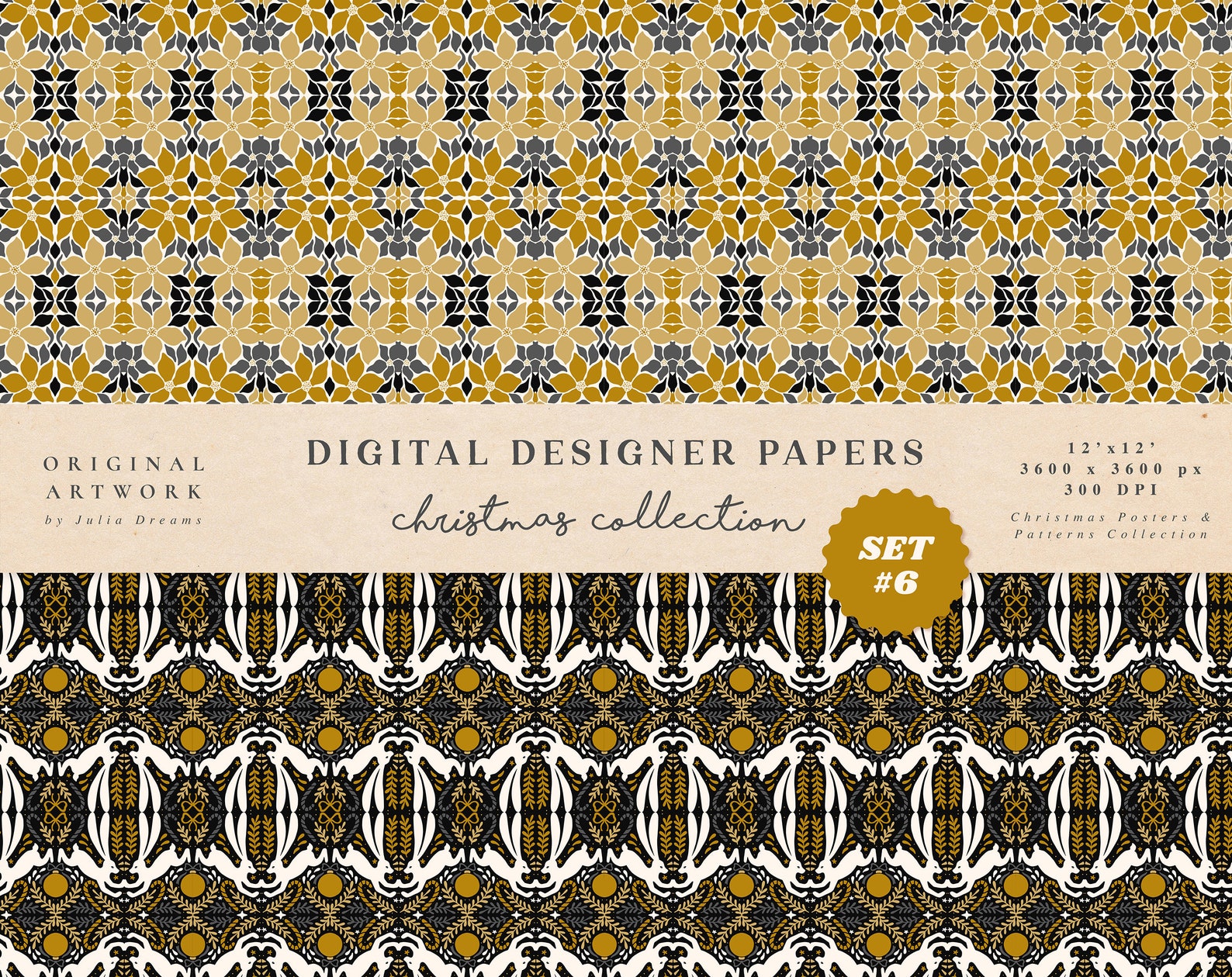 Gold New Year Digital Paper Set Scrapbook Paper Seamless - Etsy