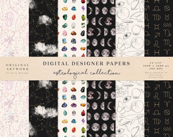 Astrological Digital Paper Scrapbook Papers Seamless | Etsy
