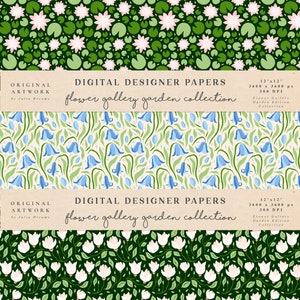 Flower Gallery Garden Digital Papers - Part 1 - Scrapbook Paper ...