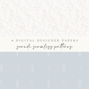 Scandi Leaf Digital Paper - Scrapbook Papers - Seamless Patterns ...