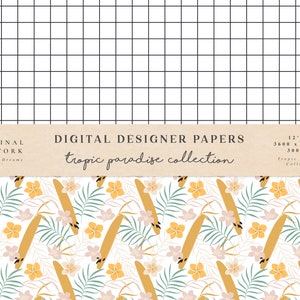 Tropic Paradise Digital Paper - Scrapbook Paper - Seamless Patterns ...