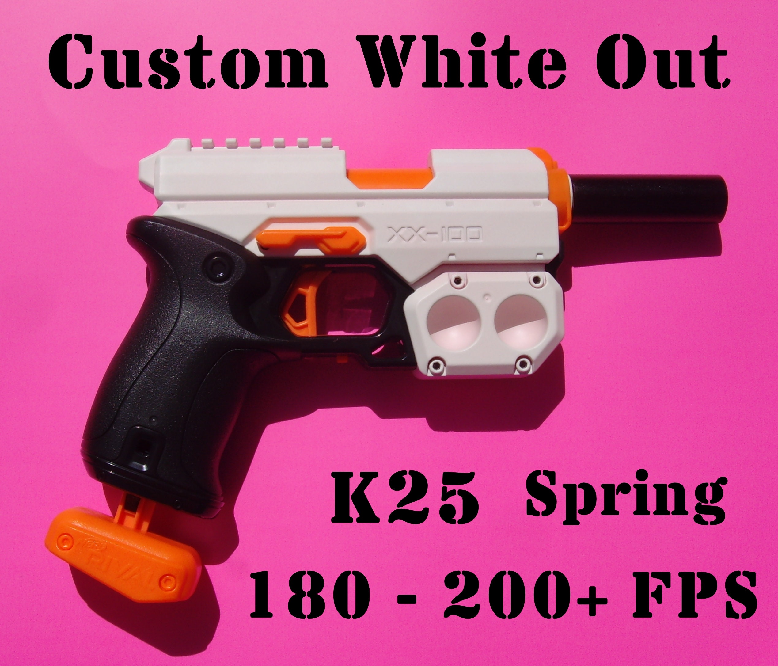 White Painted Nerf Rival Knockout K25 Spring Install Custom | Etsy