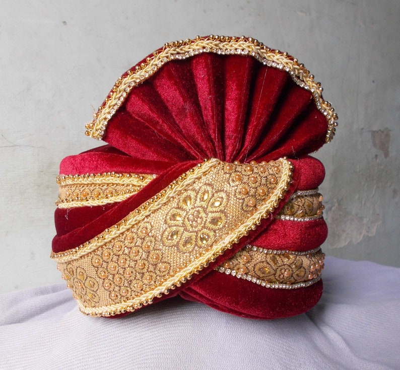 Wedding Groom Turban Pagri/Pagdi Velvet Safa for Men Party | Etsy